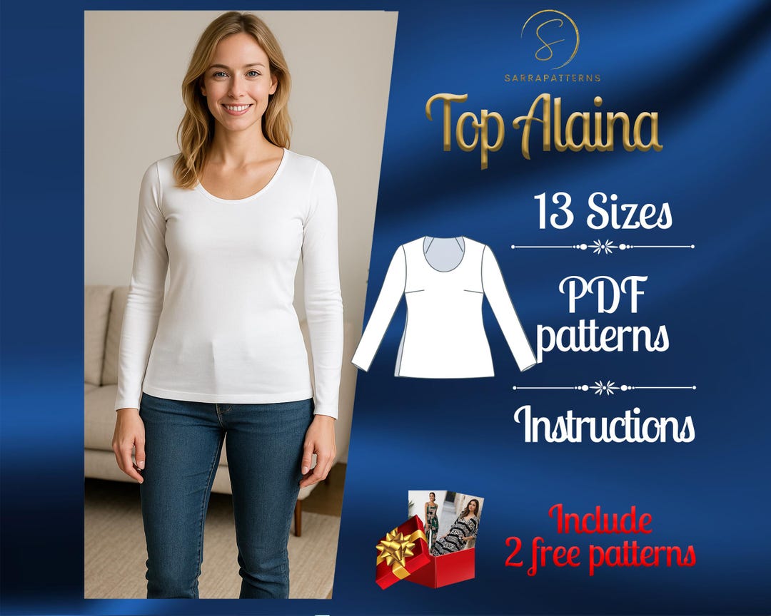 PDF Digital Sewing Pattern Alana Top | Fitted Top Pattern | Classic Top Pattern | Trendy Top ...