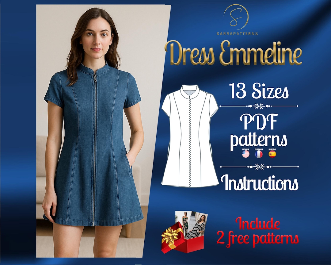 PDF Digital Sewing Pattern for Emmeline Dress | Trapeze Dress Pattern ...