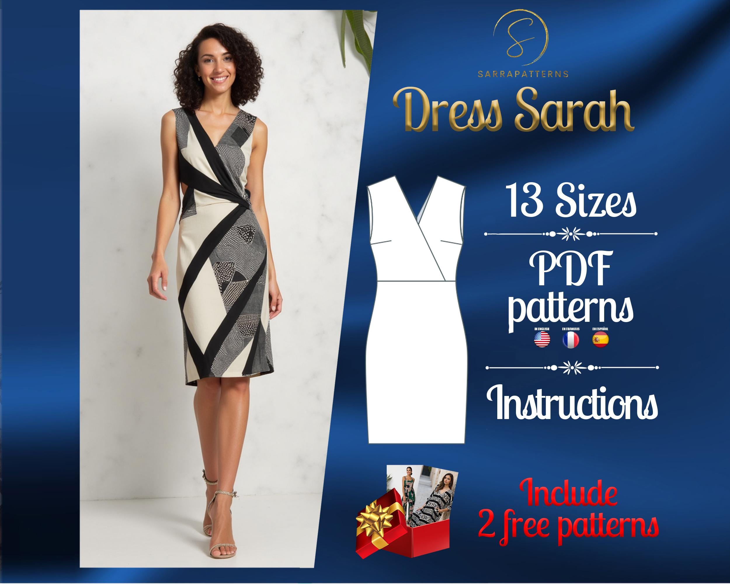 PDF Digital Sewing Pattern for Sarah Knee Dress | Pencil Dress Pattern ...