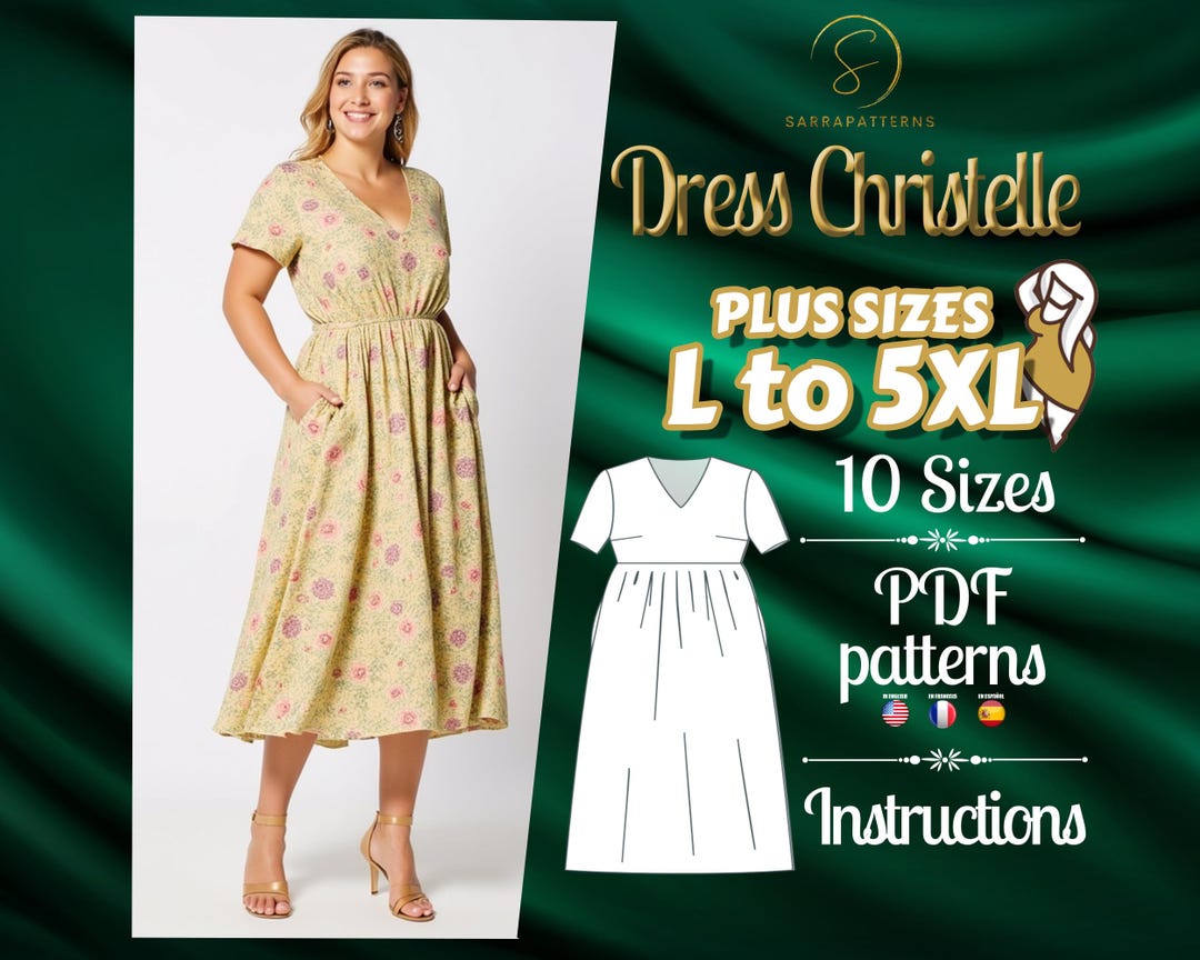 PDF Digital Sewing Pattern for Christelle Dress | Plus Size Patterns ...