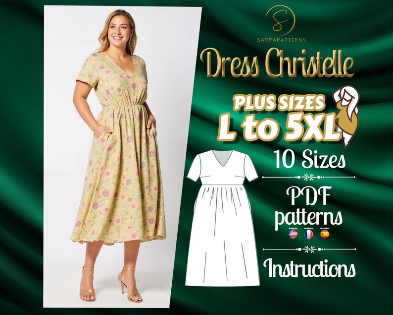 PDF Digital Sewing Pattern for Christelle Dress | Plus Size Patterns ...
