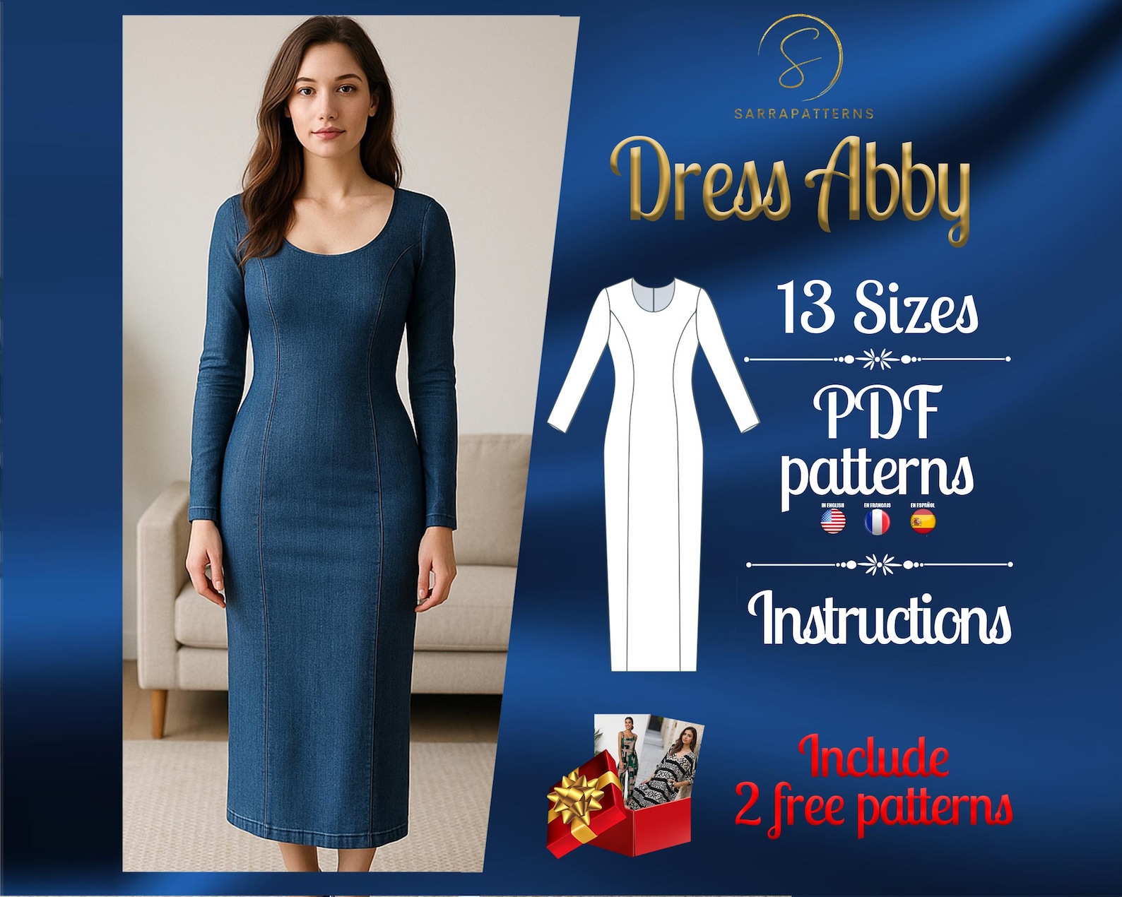 PDF Digital Sewing Pattern Abby Dress | Pencil Dress Pattern | Jean ...