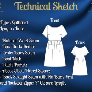 PDF Digital Sewing Pattern for Megane Dress | Linen Dress Pattern ...