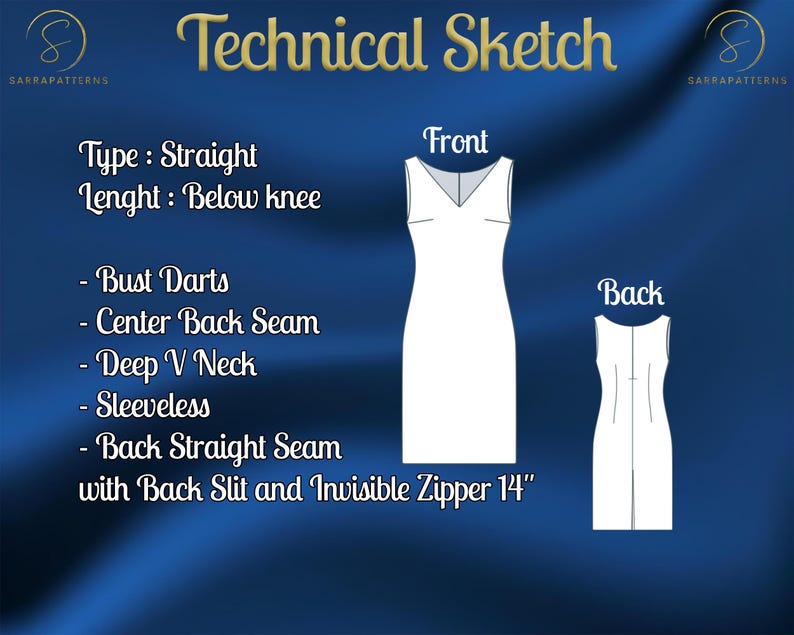 PDF Digital Sewing Pattern Cesarine Dress | Linen Dress Pattern | Below ...
