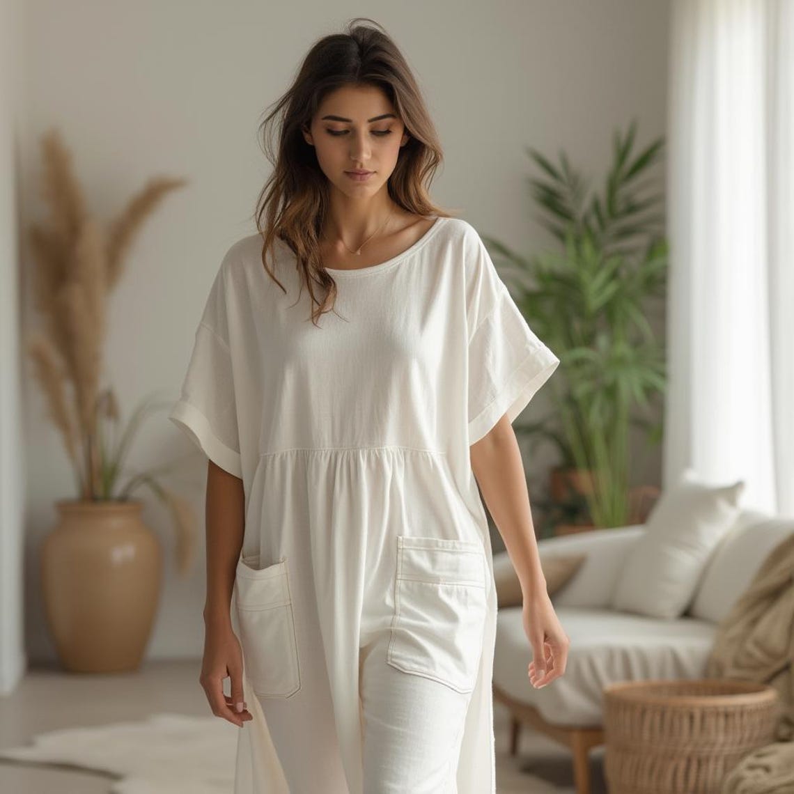 PDF Digital Sewing Pattern for Megane Dress | Linen Dress Pattern ...
