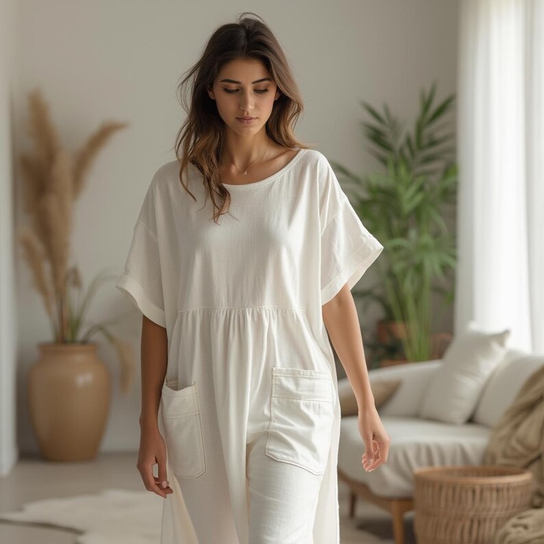 PDF Digital Sewing Pattern for Megane Dress | Linen Dress Pattern ...