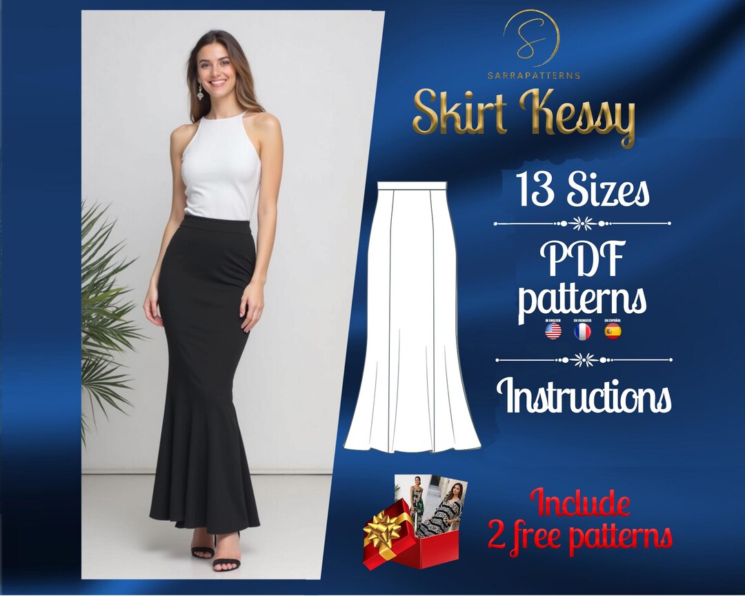 PDF Digital Sewing Pattern for the Kessy Skirt | Gored Skirt Pattern ...