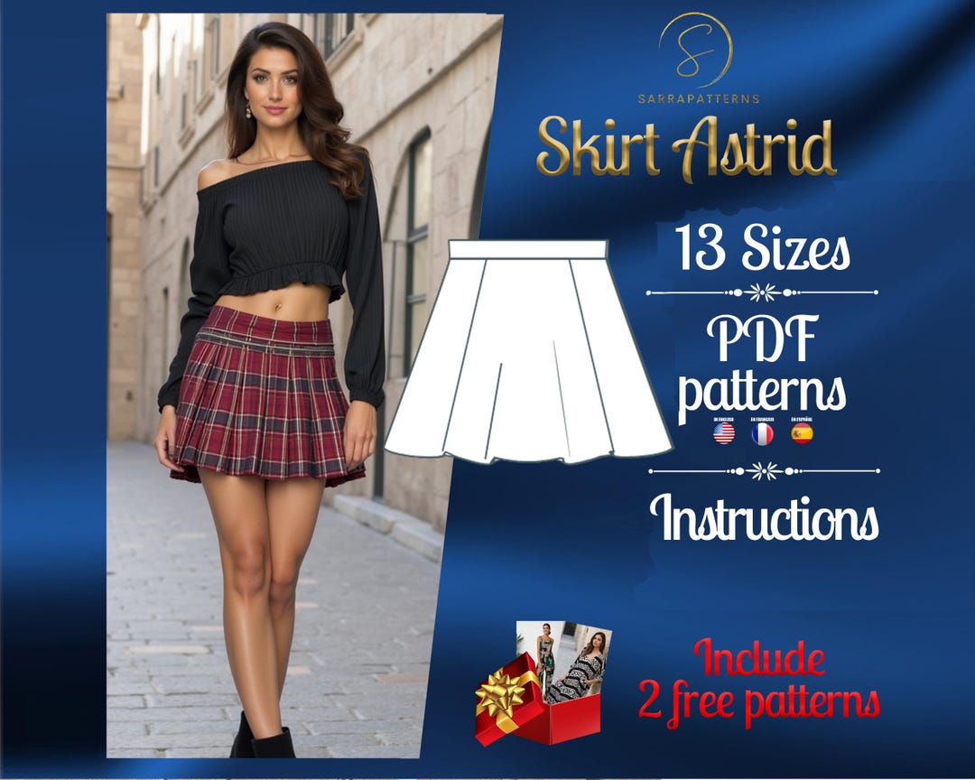 PDF Digital Sewing Pattern for the Astrid Skirt | Flared Skirt Pattern ...