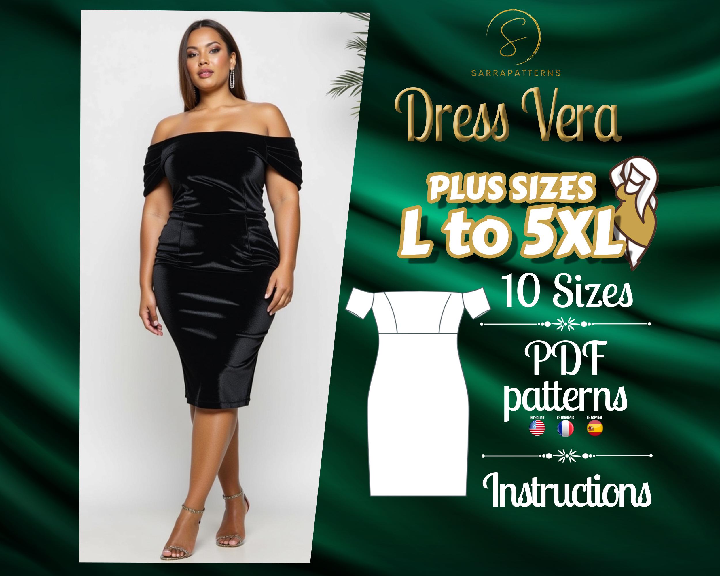 PDF Digital Sewing Pattern for Vera Dress | Plus Size Pattern | Pencil ...