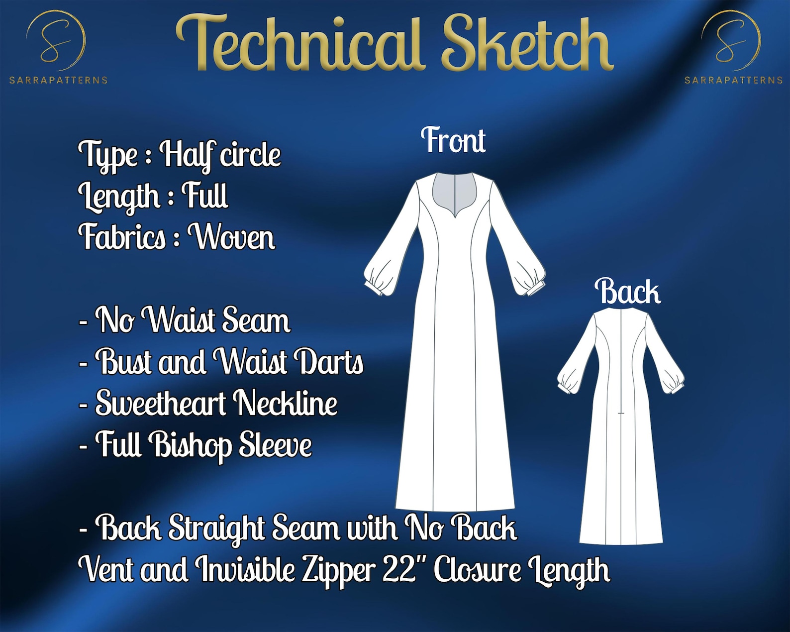 PDF Digital Sewing Pattern Maja Dress | A-line Dress Pattern | Maxi ...