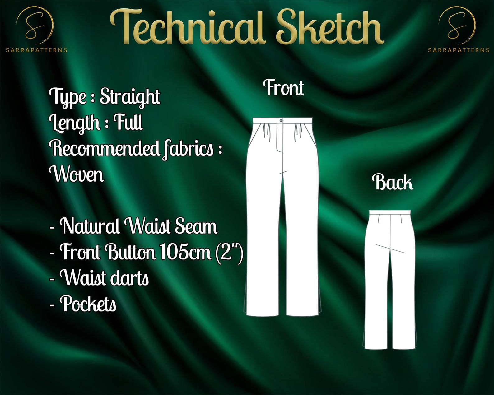 PDF Digital Sewing Pattern for Nattie Pants | Plus Size Patterns ...