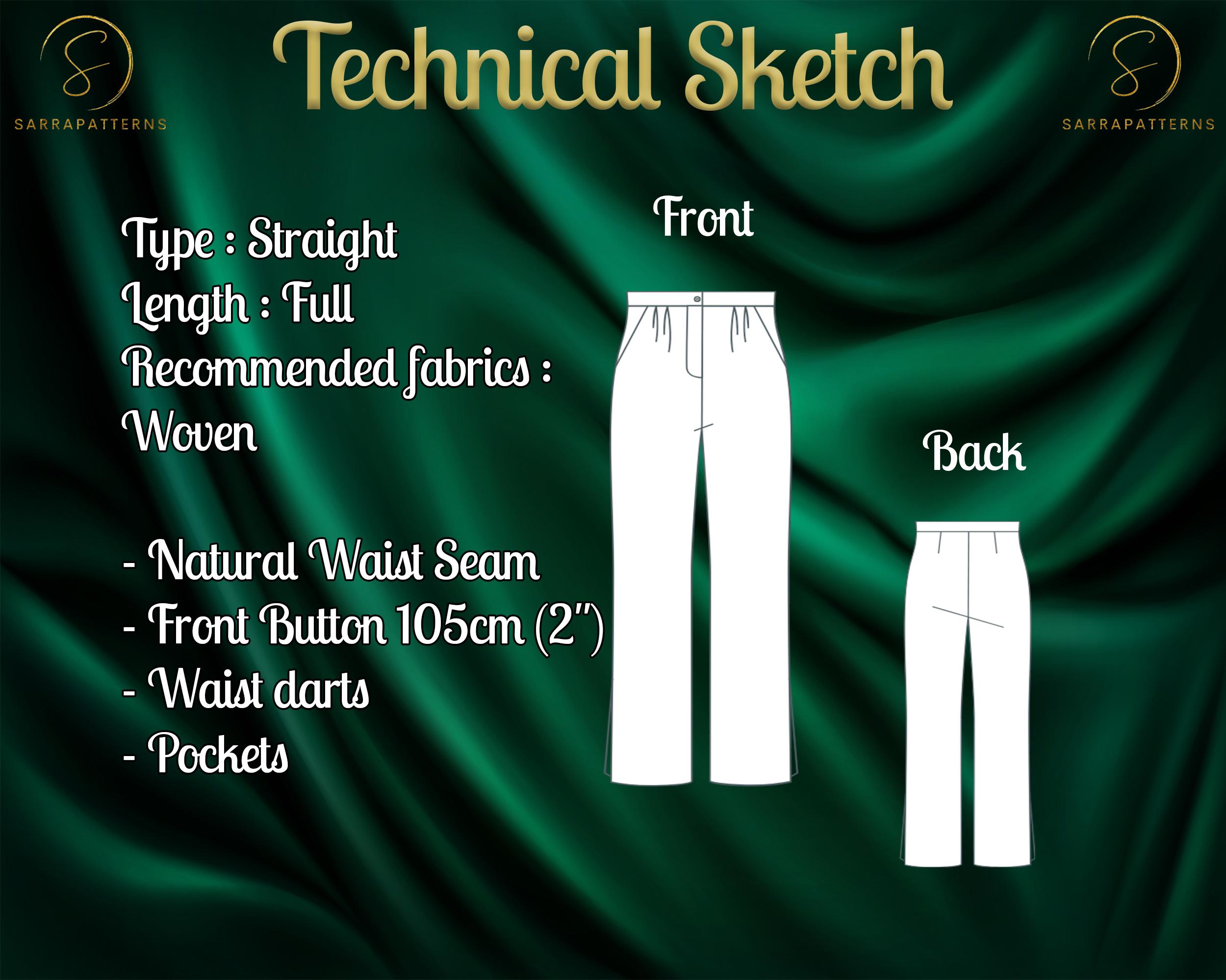 PDF Digital Sewing Pattern for Nattie Pants | Plus Size Patterns ...