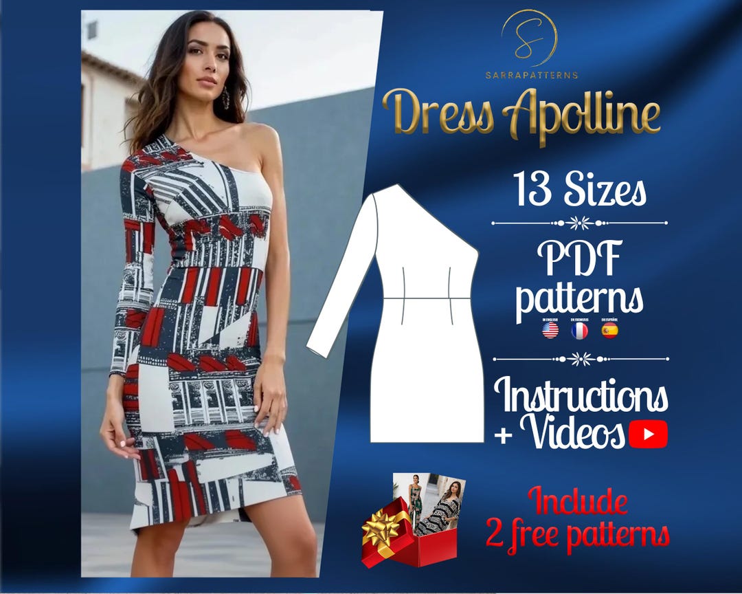 PDF Digital Sewing Pattern for Above Knee Dress Straight Dress Pattern ...