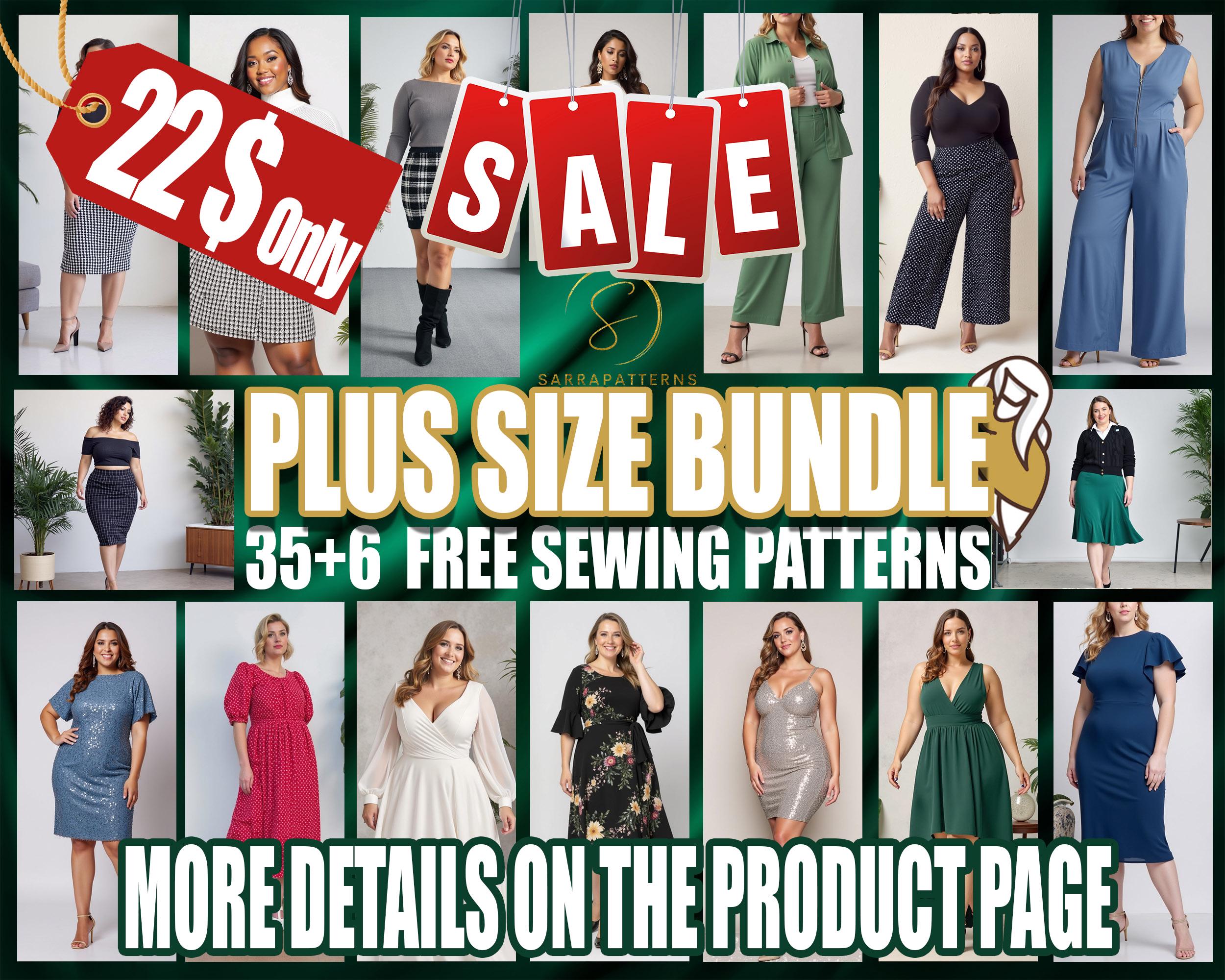 PDF Digital Sewing Pattern for Line Dress | Plus Size Patterns | Circle ...