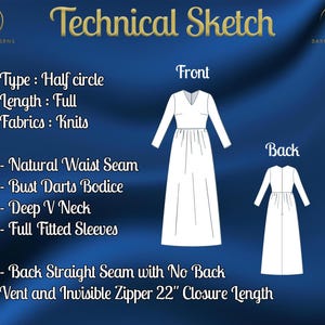PDF Digital Sewing Pattern Mathilda Dress | Gathered Dress Pattern ...