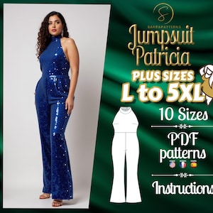 PDF Digital Sewing Pattern for Patricia Jumpsuit | Plus Size Patterns ...