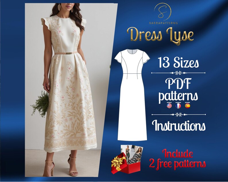 PDF Digital Sewing Pattern for the Lyse Tea Dress | A-line Dress ...