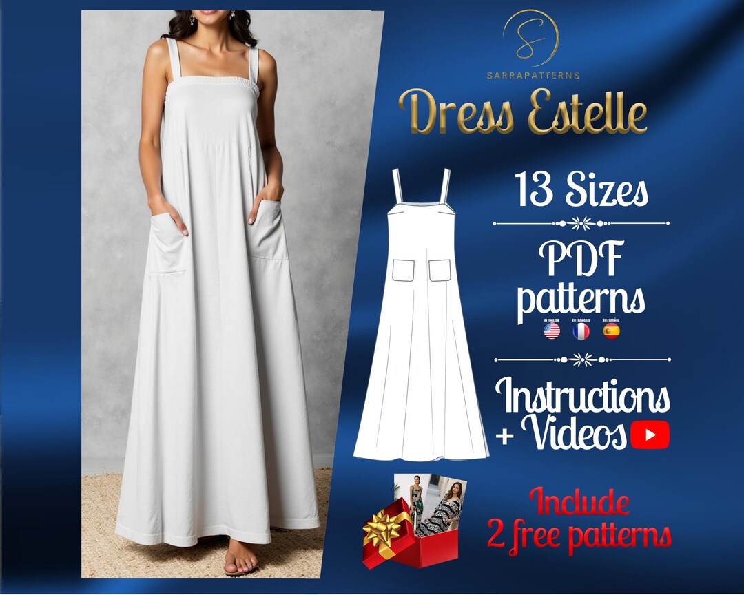 PDF Digital Sewing Pattern for Estelle Ankle Dress | Tent Dress Pattern ...