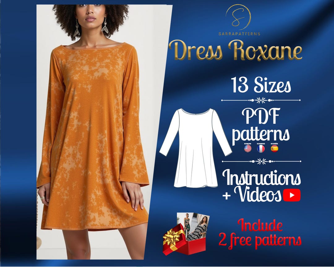 PDF Digital Sewing Pattern for the Roxane Mini Dress Tent Dress Pattern Mini Dress Pattern Sexy ...