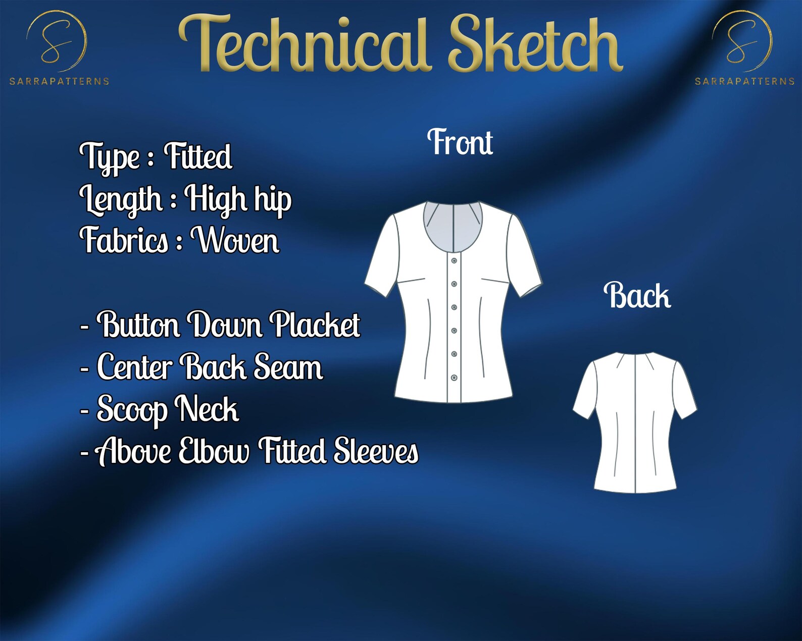 PDF Digital Sewing Pattern for Cecile Shirt | Shirt Pattern Women ...