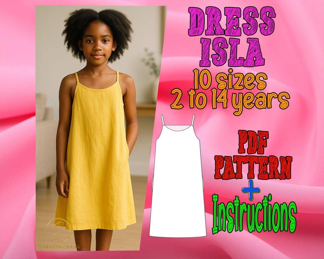 PDF Digital Sewing Pattern Isla Dress | Kid Dress Pattern | Pattern for ...