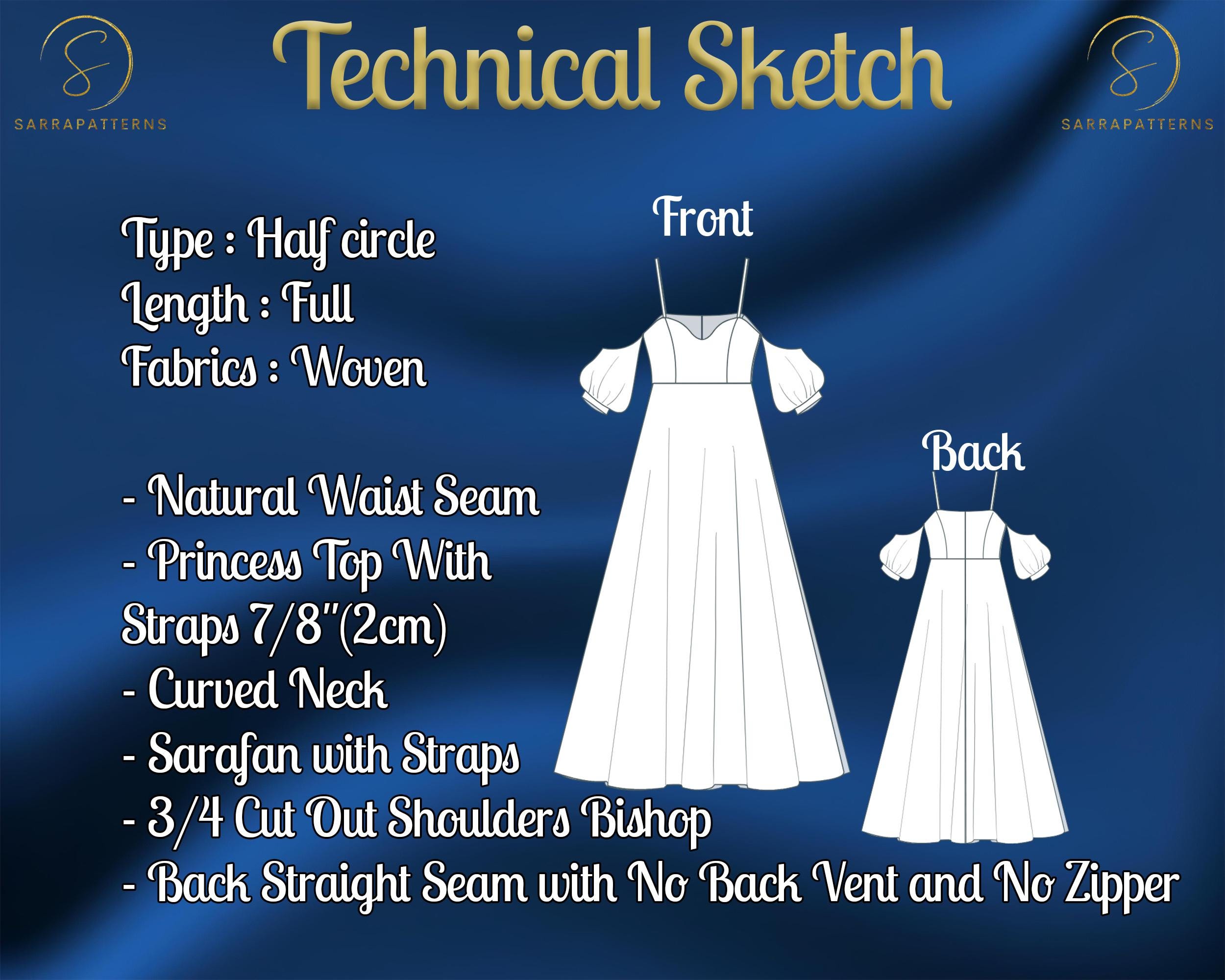 PDF Digital Sewing Pattern Beryl Dress | Circle Dress Pattern | Maxi ...