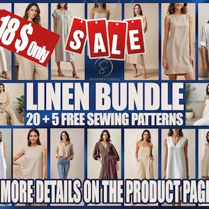 PDF Digital Sewing Pattern for Megane Dress | Linen Dress Pattern ...