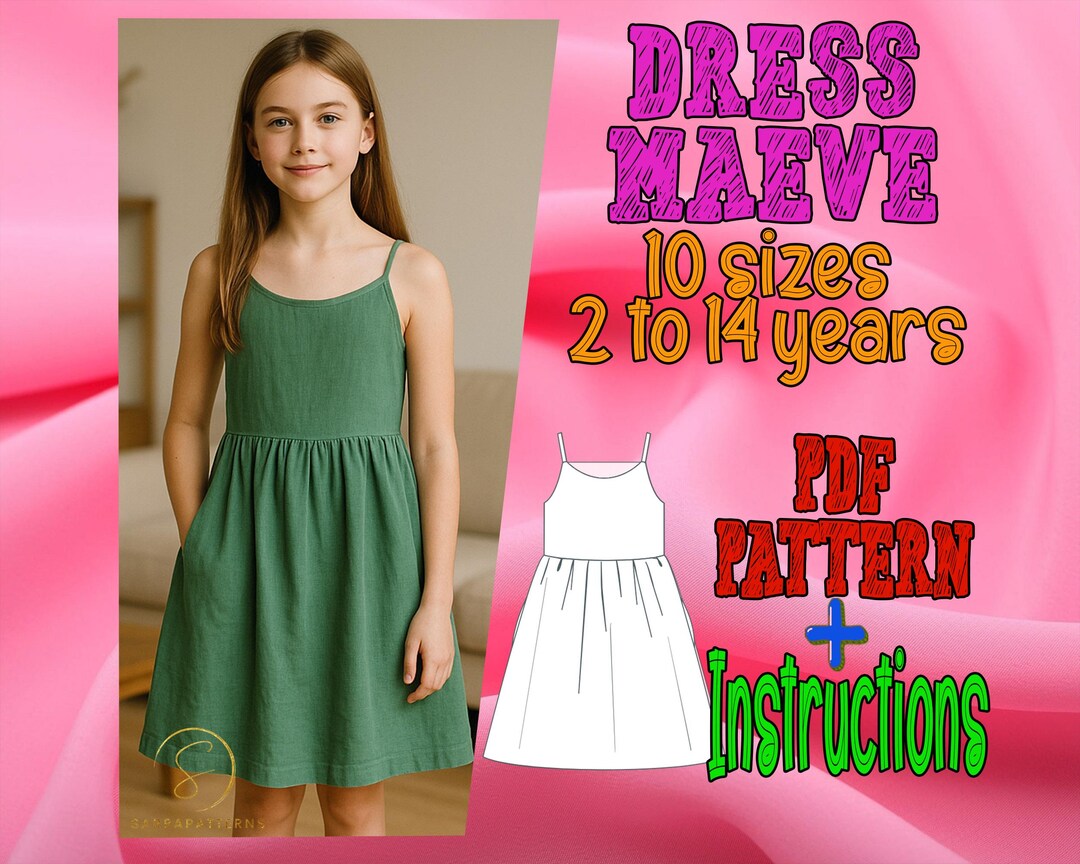 PDF Digital Sewing Pattern Maeve Dress | Kid Dress Pattern | Pattern ...