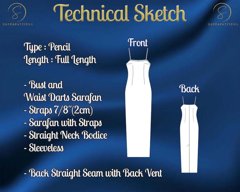 PDF Digital Sewing Pattern for the Saja Full Length Dress Pattern ...
