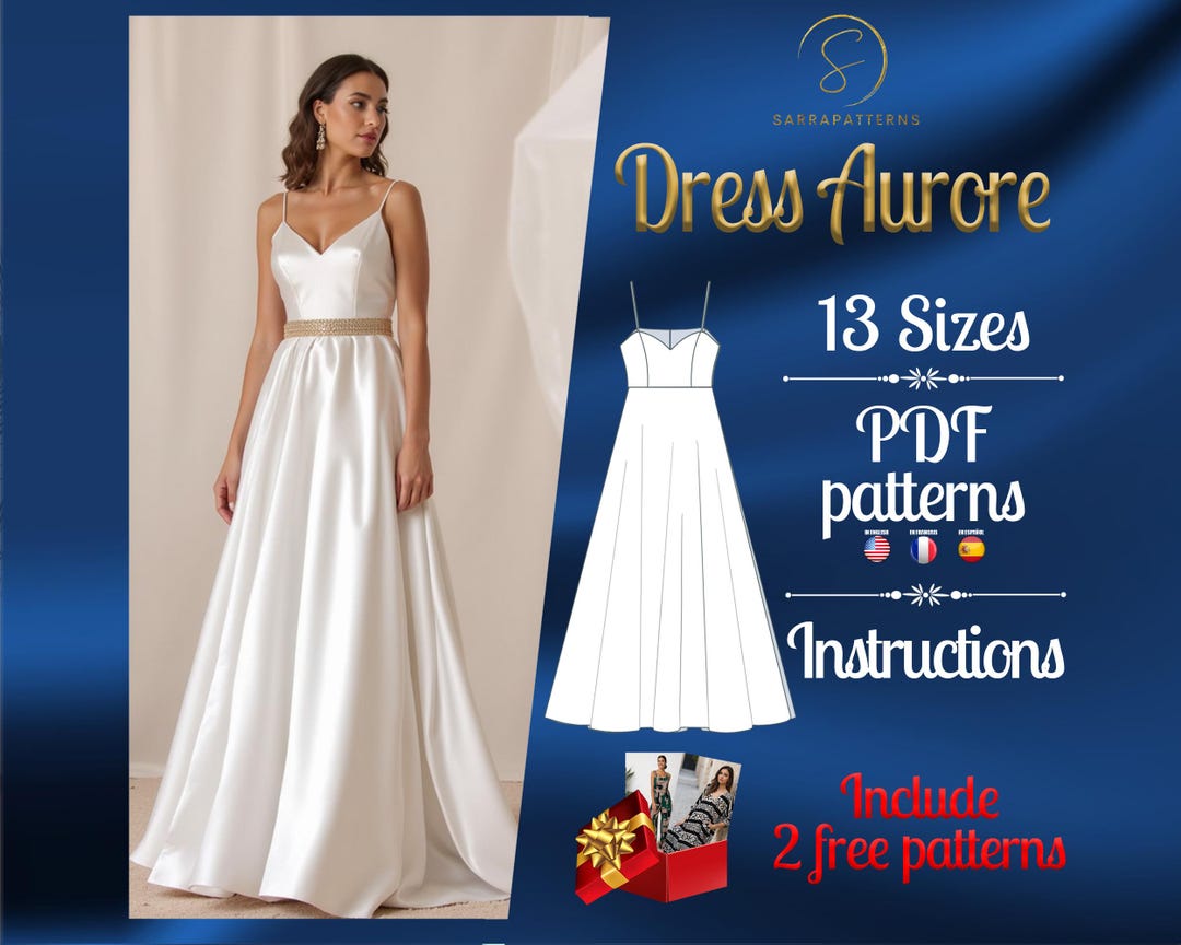 PDF Digital Sewing Pattern for Aurore Dress | Circle Dress Pattern | Straps Dress Pattern ...