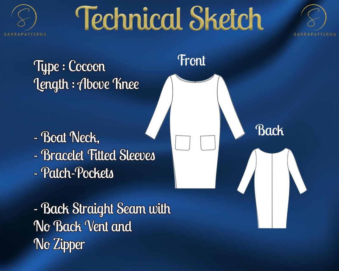 PDF Digital Sewing Pattern for the Lily Knee Dress | Cocoon Dress ...