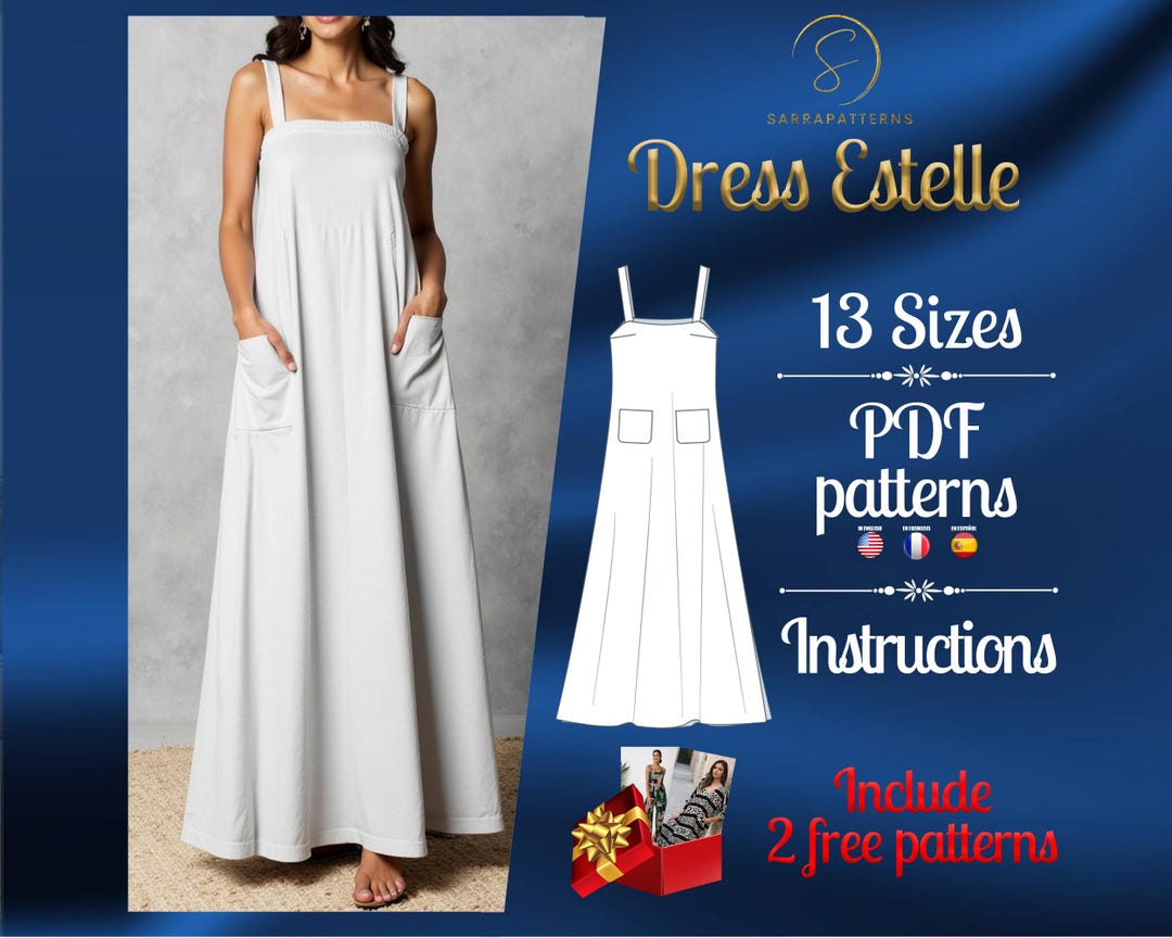 PDF Digital Sewing Pattern for Estelle Ankle Dress | Tent Dress Pattern ...