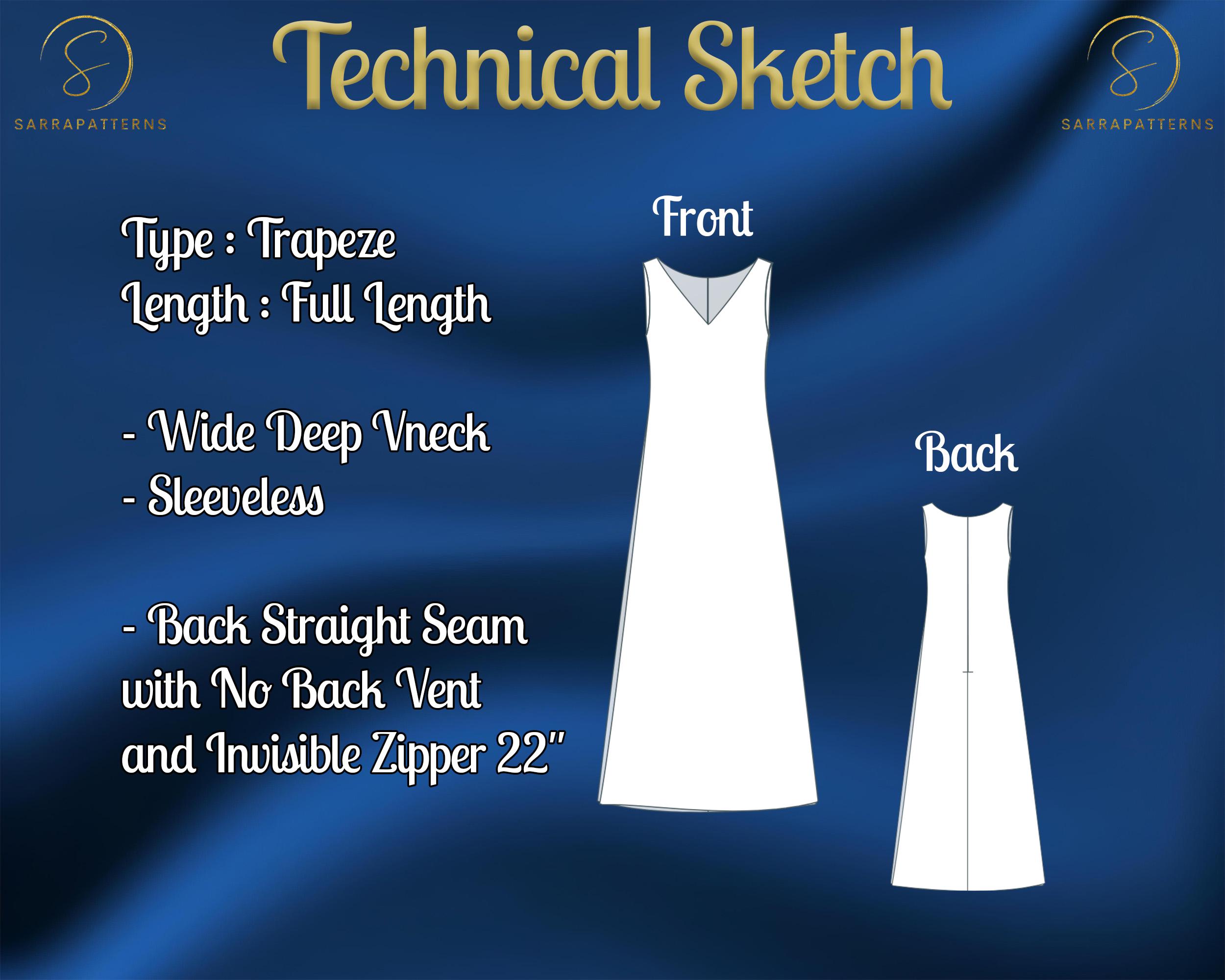 PDF Digital Sewing Pattern for the Suzanne Full Length Dress Pattern ...