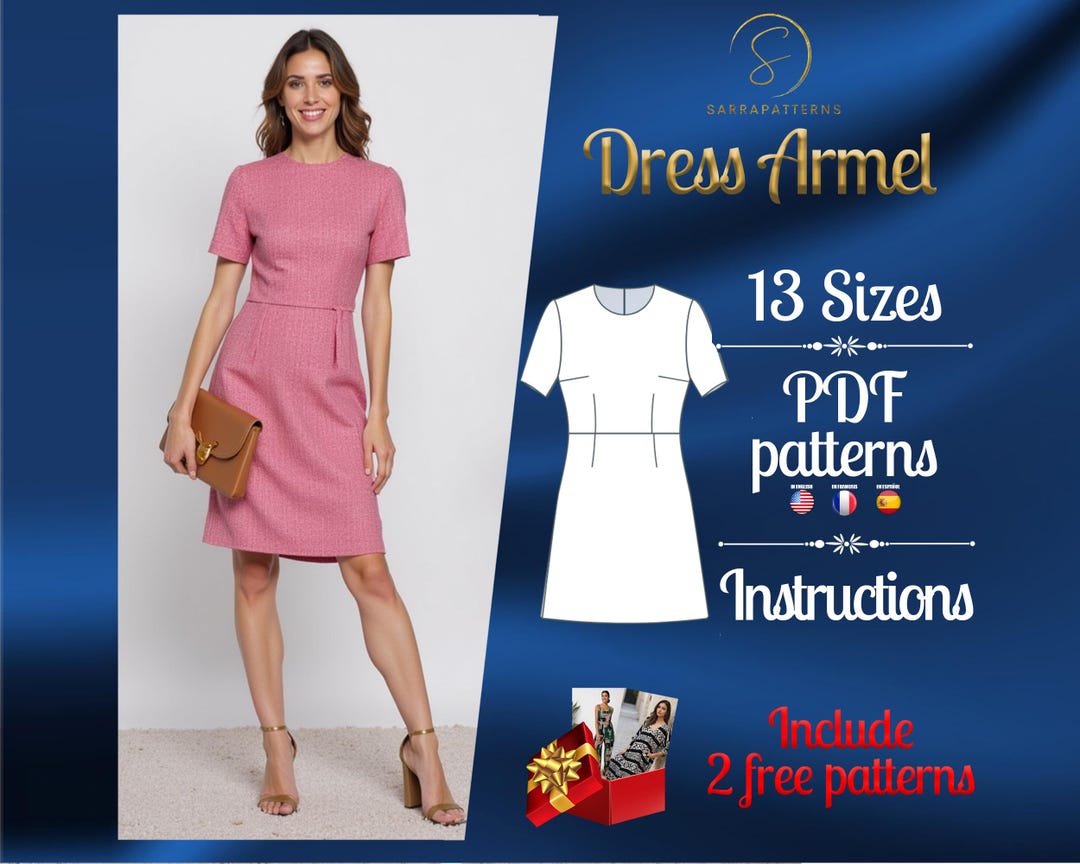 PDF Digital Sewing Pattern Armel Above Knee Dress | A-line Dress ...