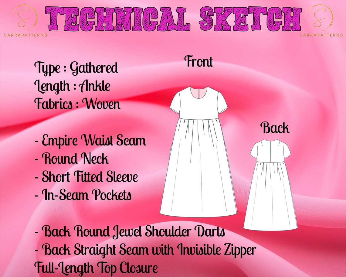 PDF Digital Sewing Pattern for Amari Dress | Kids Dress Pattern ...