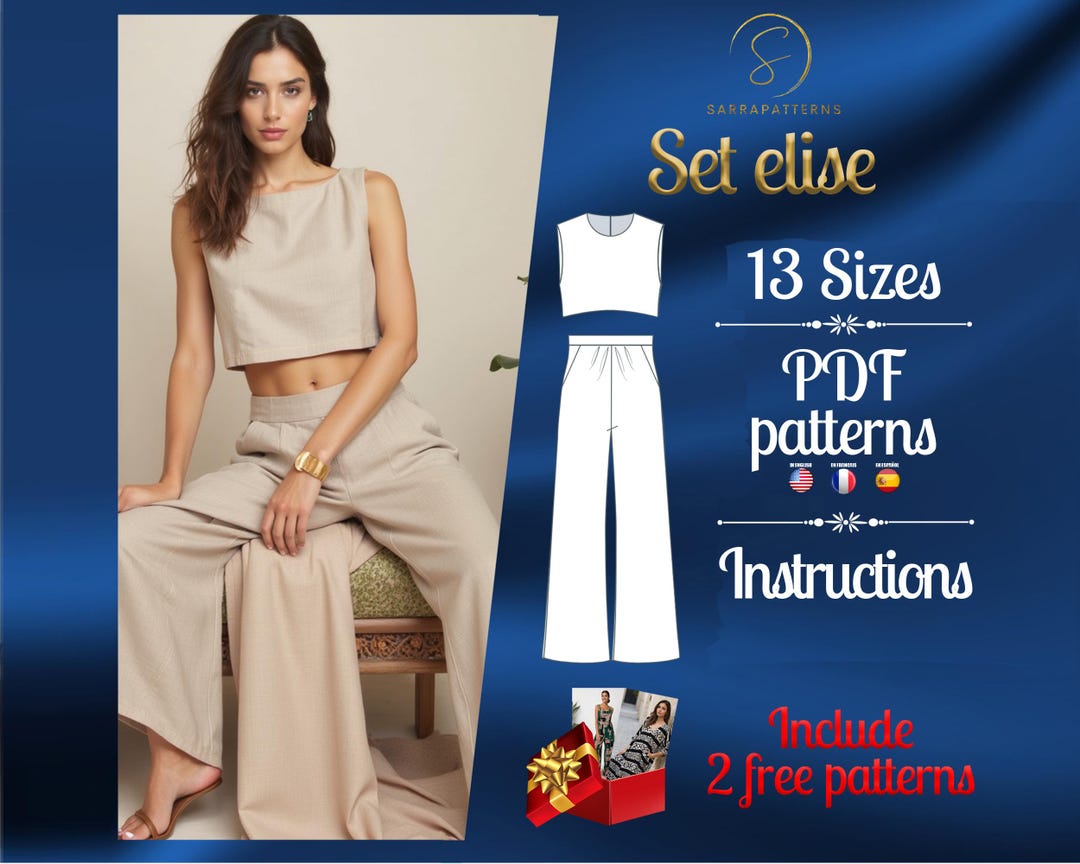 Sewing Pattern for the Linen Set Elise | Linen Top Pattern and Linen ...