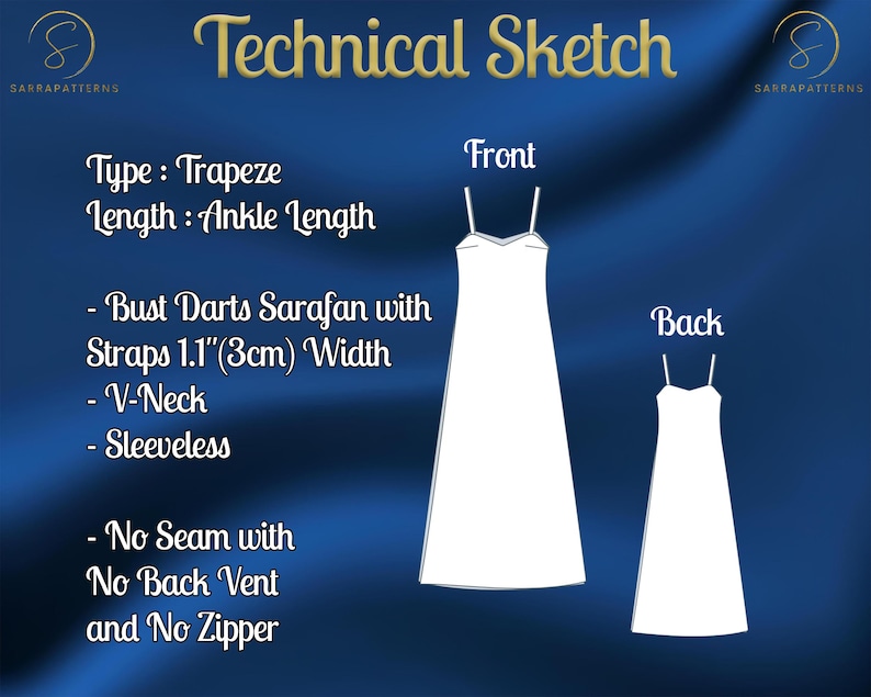 PDF Digital Sewing Pattern for Valentine Ankle Dress Pattern | Trapeze ...