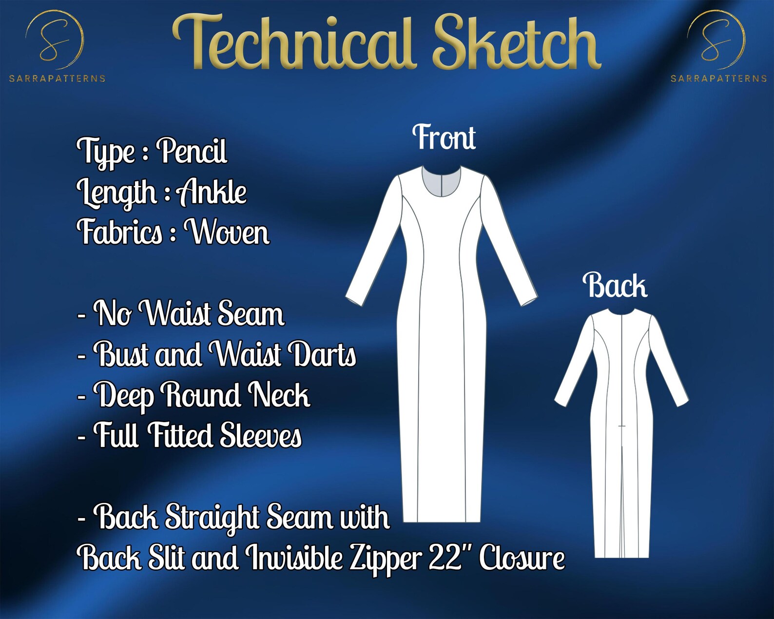 PDF Digital Sewing Pattern Abby Dress | Pencil Dress Pattern | Jean ...