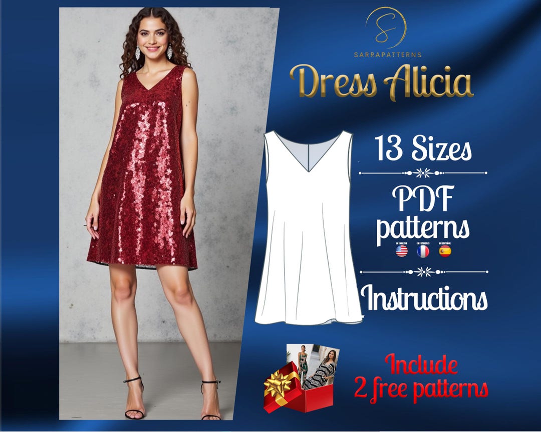 PDF Digital Sewing Pattern for the Alicia Mini Dress | Tent Dress ...