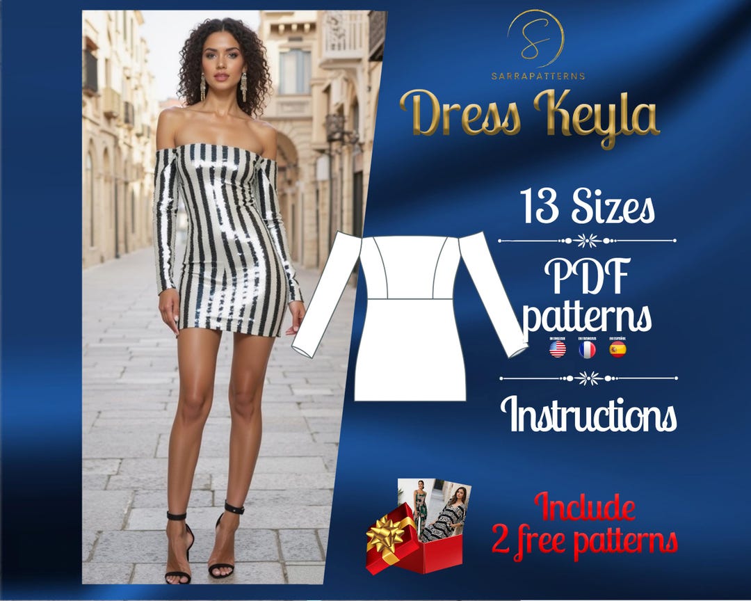 PDF Digital Sewing Pattern for Keyla Micro-mini Dress | Pencil Dress ...