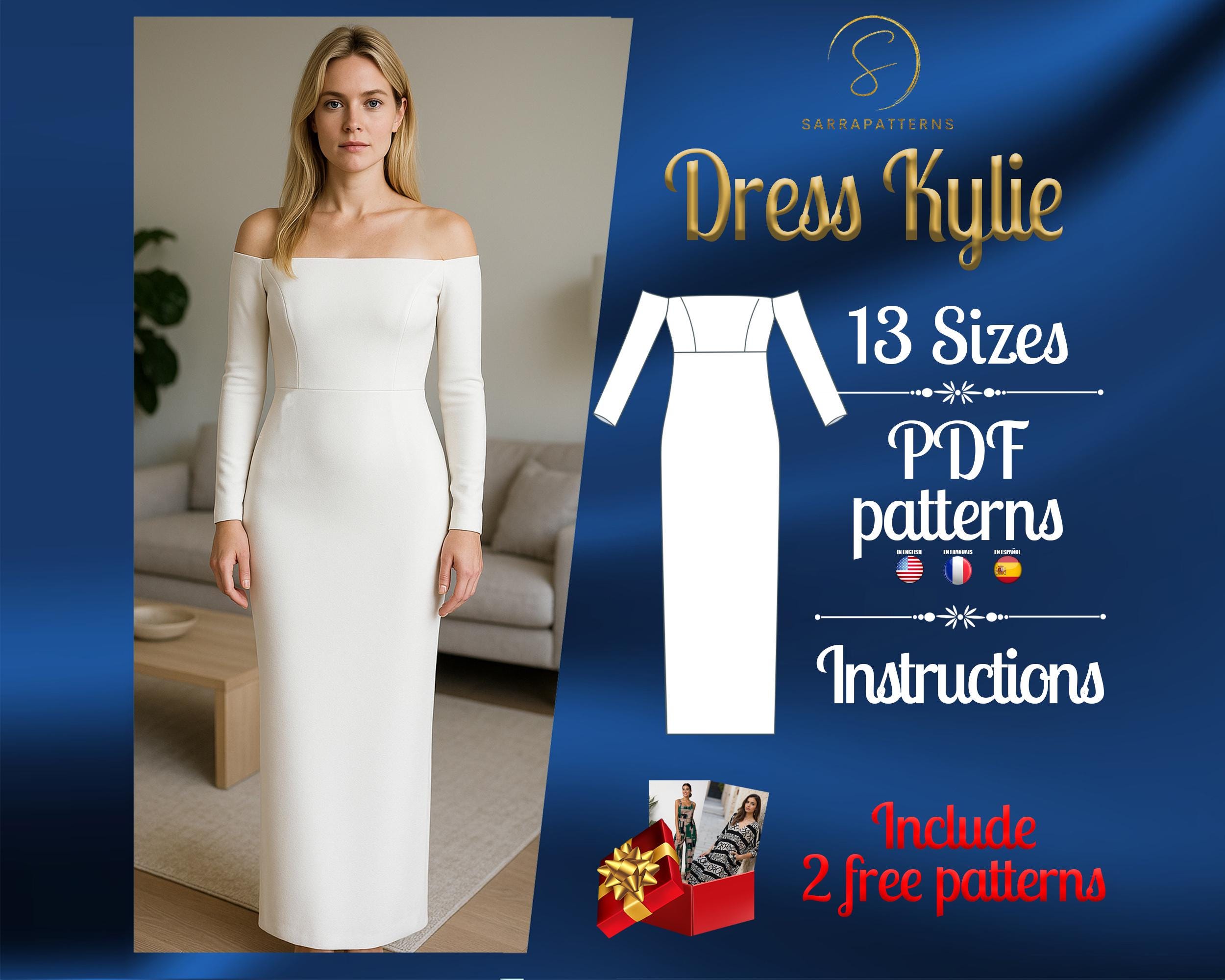 PDF Digital Sewing Pattern for Kylie Dress | Pencil Dress Pattern ...