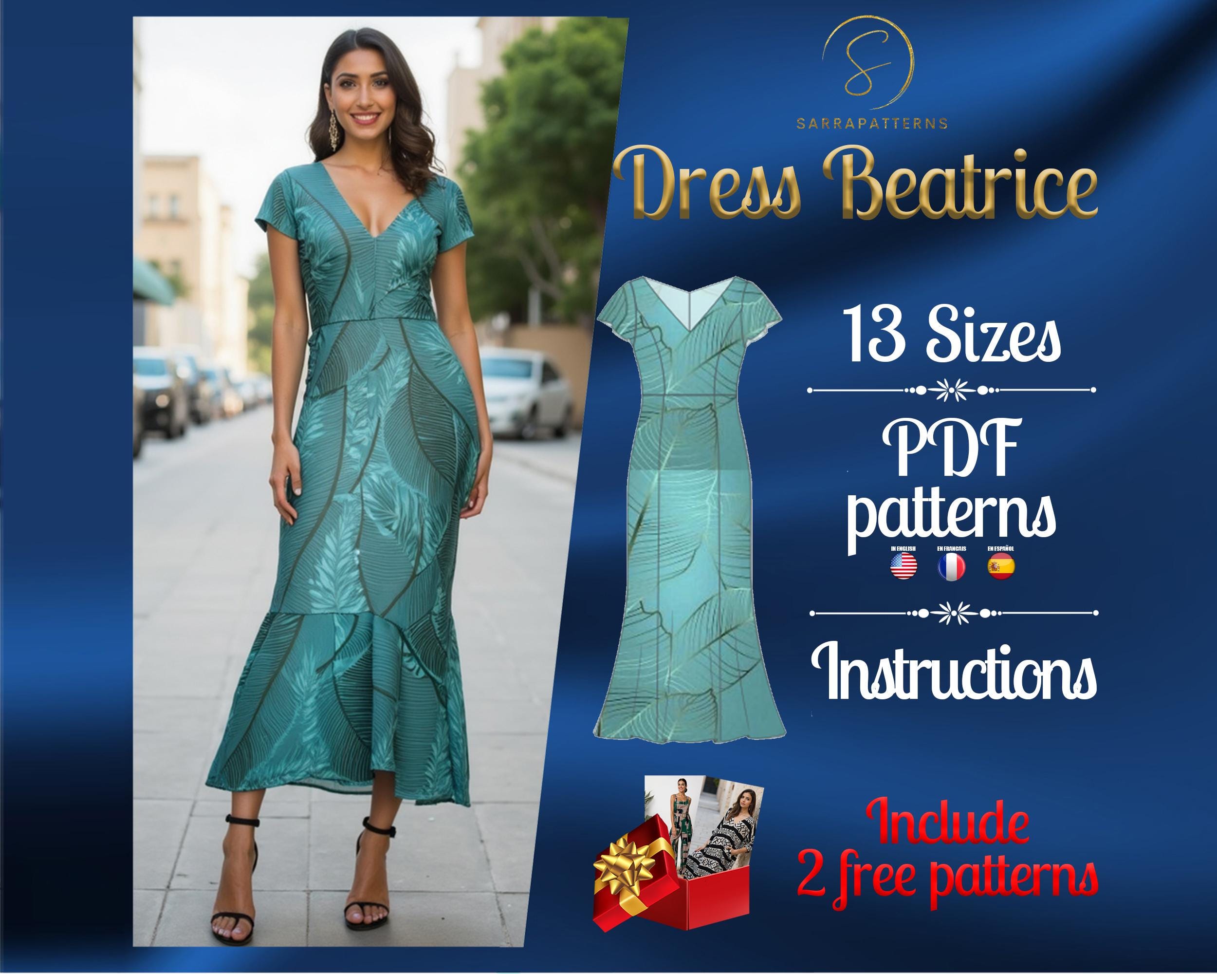 PDF Digital Sewing Pattern for the Beatrice Midi Dress | Gathered Dress ...