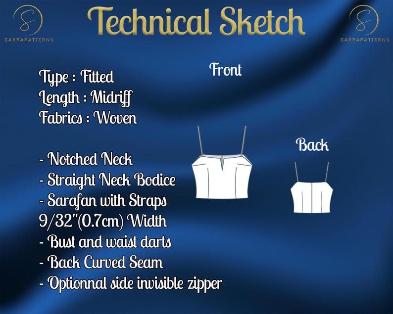 PDF Digital Sewing Pattern for Anaig Top | Crop Top Pattern | Midriff ...