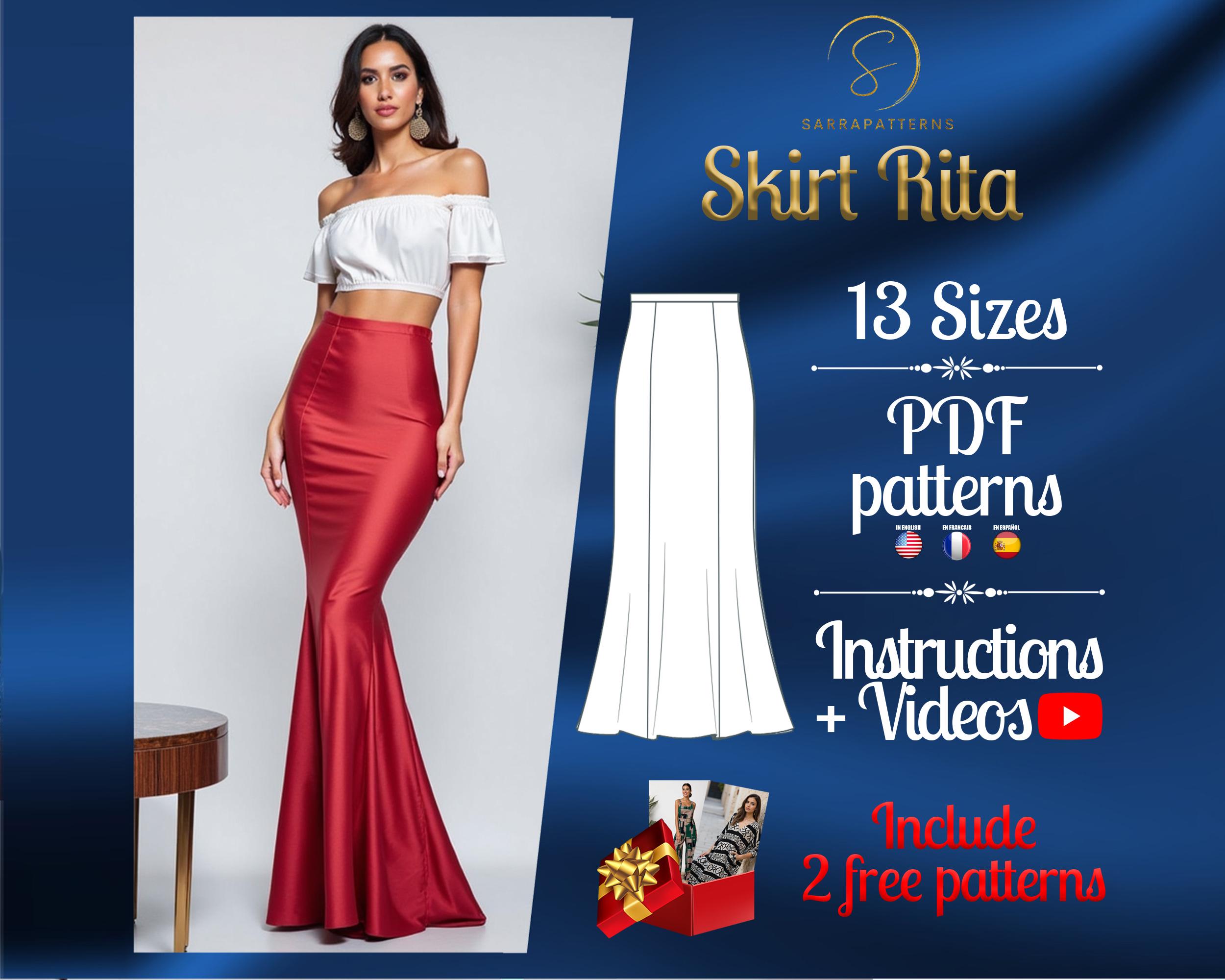 PDF Digital Sewing Pattern for the Rita Skirt | Gored Skirt Pattern ...