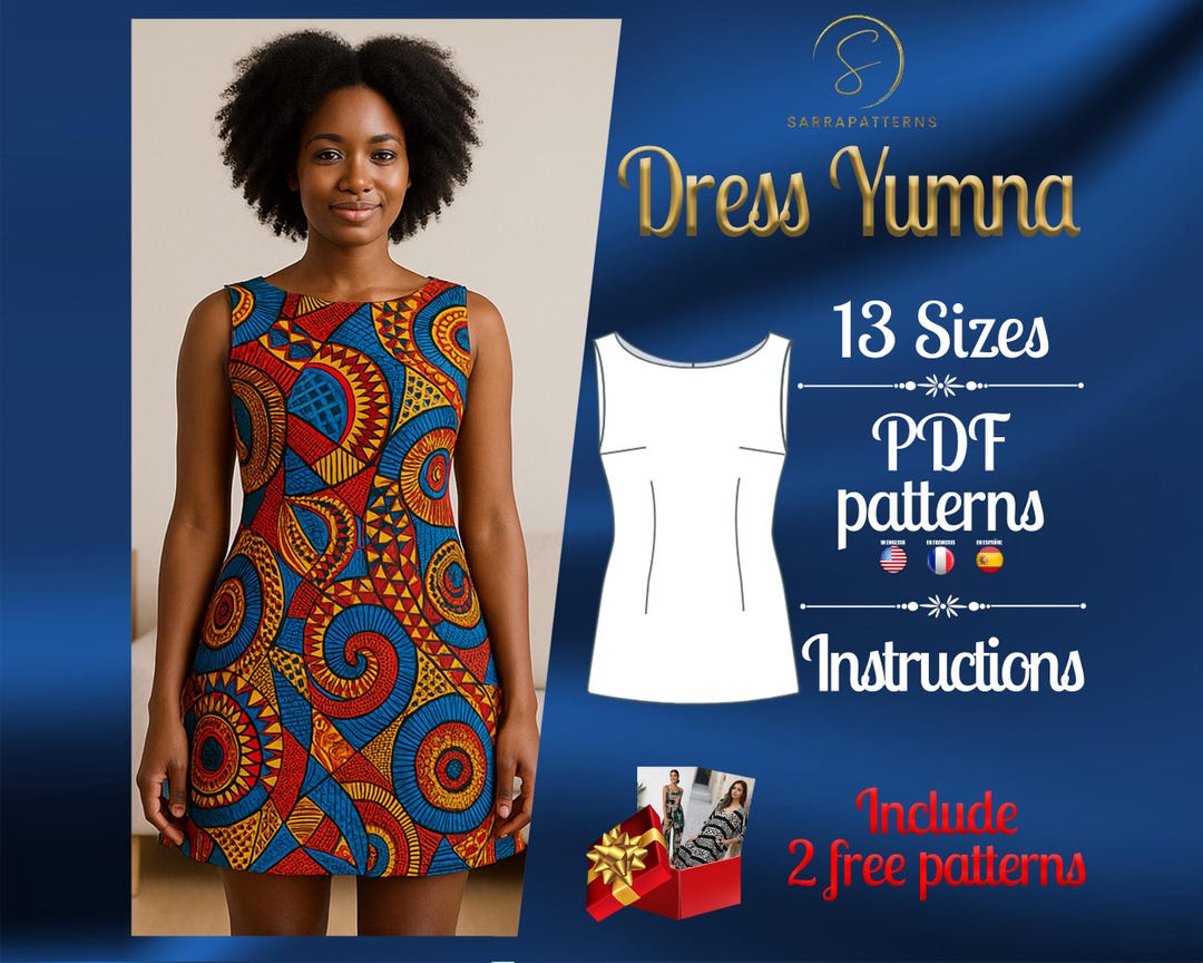 PDF Digital Sewing Pattern for Yumna Dress | A-line Dress Pattern ...