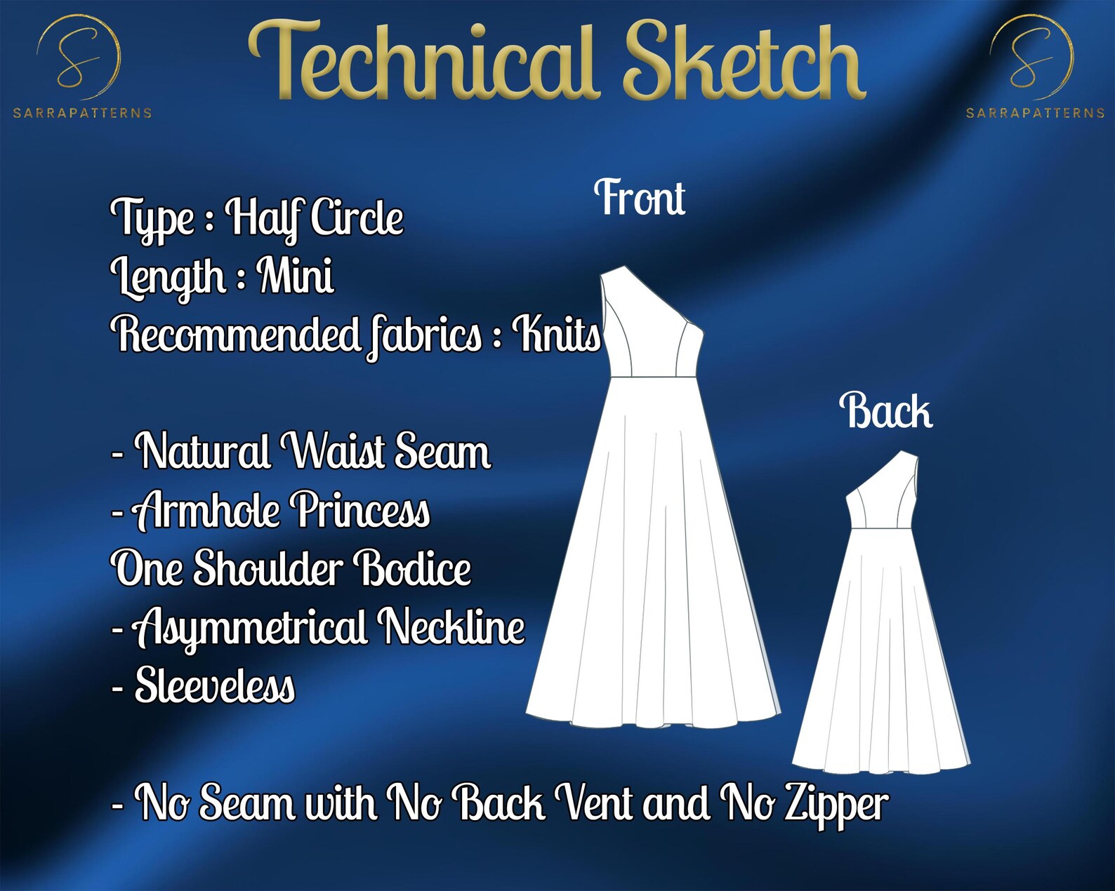 PDF Digital Sewing Pattern for Eliane Dress | Circle Dress Pattern ...