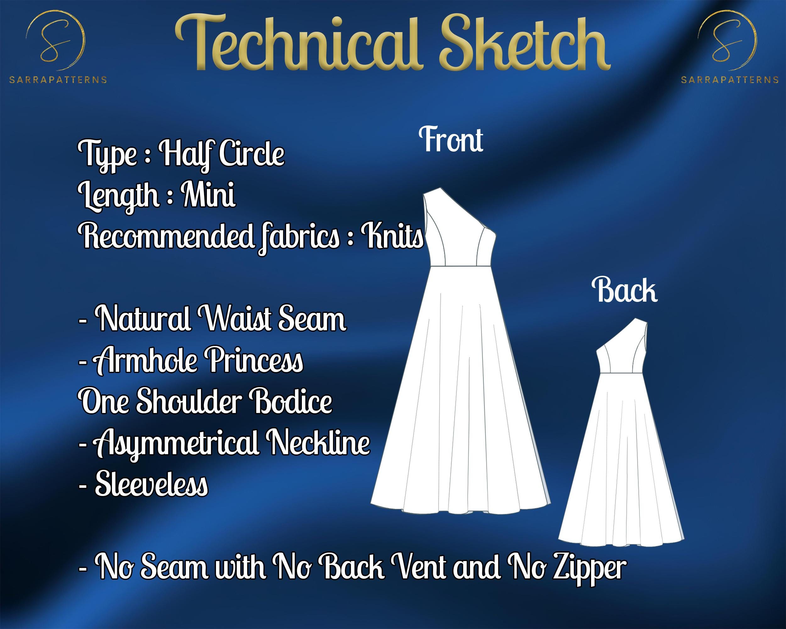 PDF Digital Sewing Pattern for Eliane Dress | Circle Dress Pattern ...