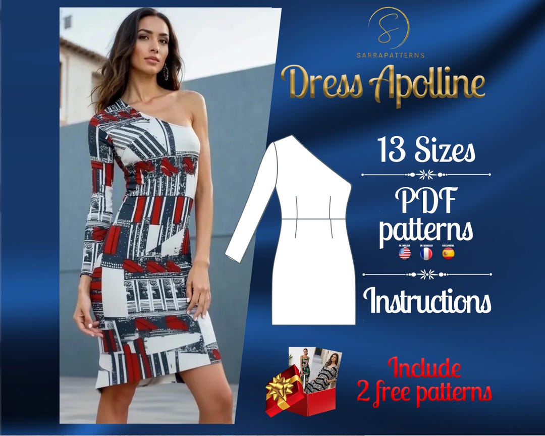PDF Digital Sewing Pattern Apolline Knee Dress | Straight Dress Pattern ...