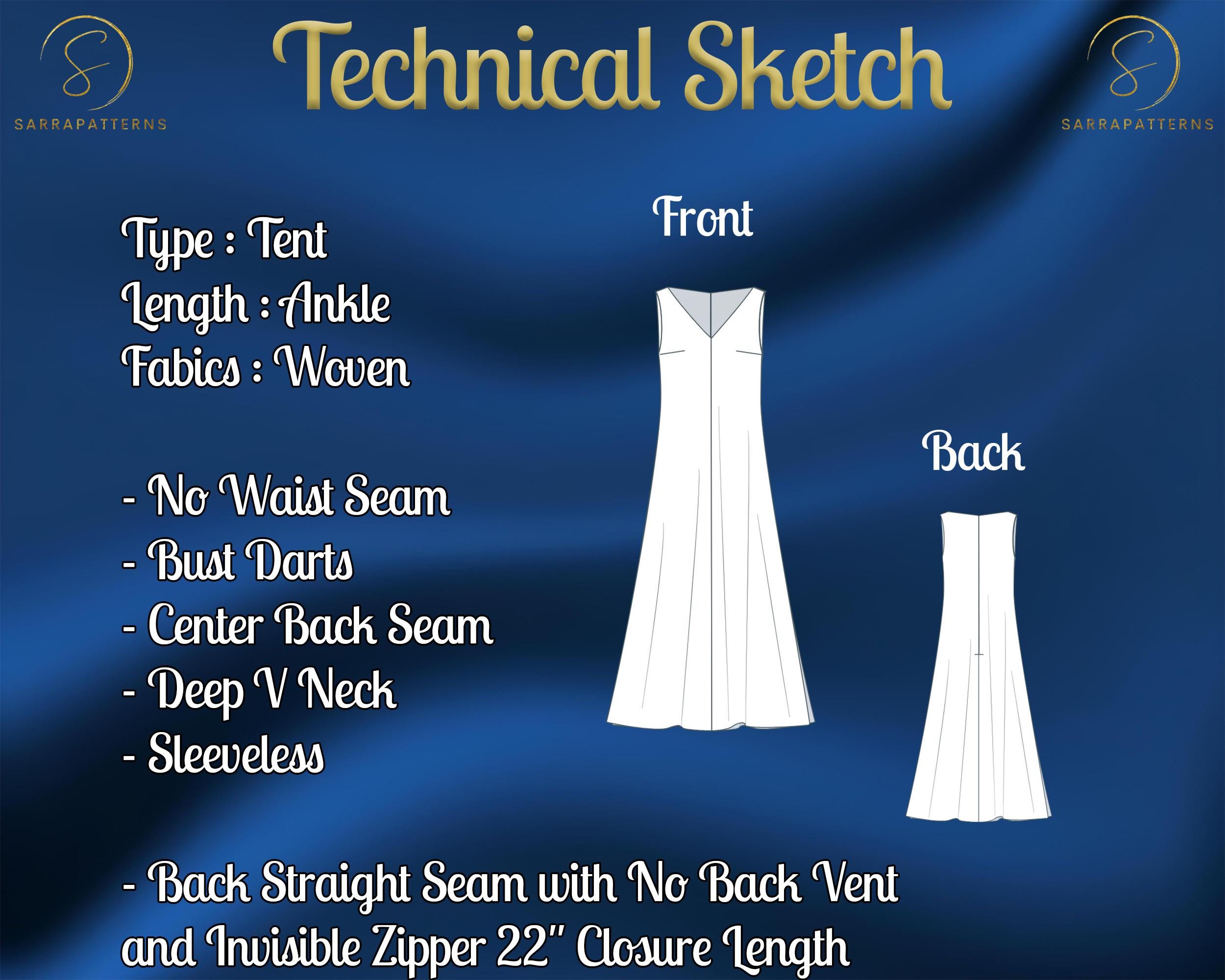 PDF Digital Sewing Pattern for Sharon Dress | Tent Dress Pattern ...