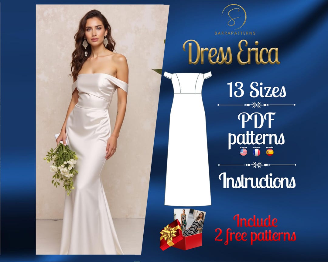 PDF Digital Sewing Pattern for Erica Dress | A Line Dress Pattern ...